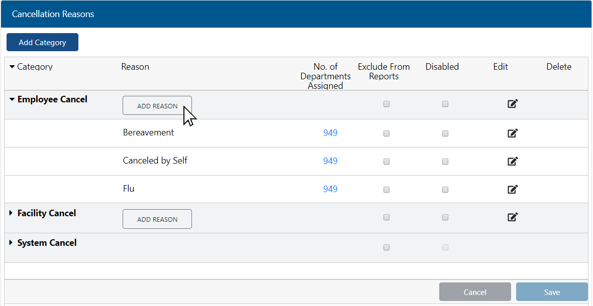 Cancellation Reasons: Create and Assign