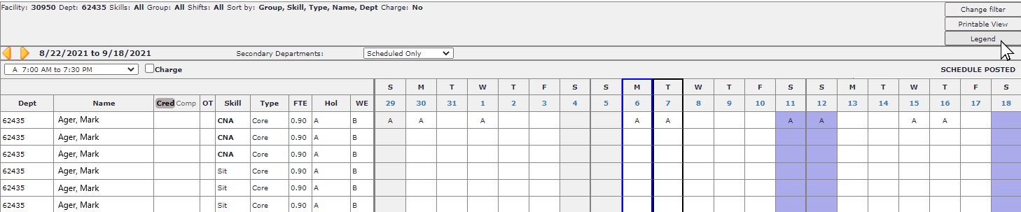 View Employee Scheduling Preferences and Availability