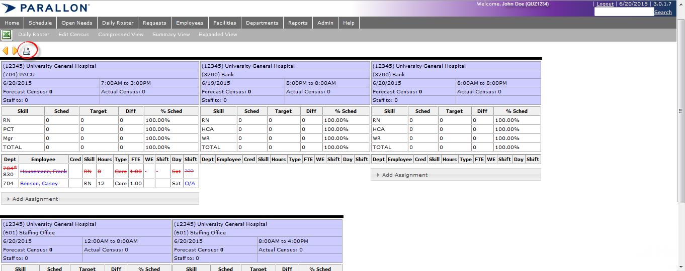 Printing the Daily Roste